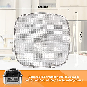 Stainless Steel Splatter Shield 2 Pack Air Fryer Foodi Accessories Replacement Parts for Ninja Foodi AG300, AG300C,AG301C, AG302