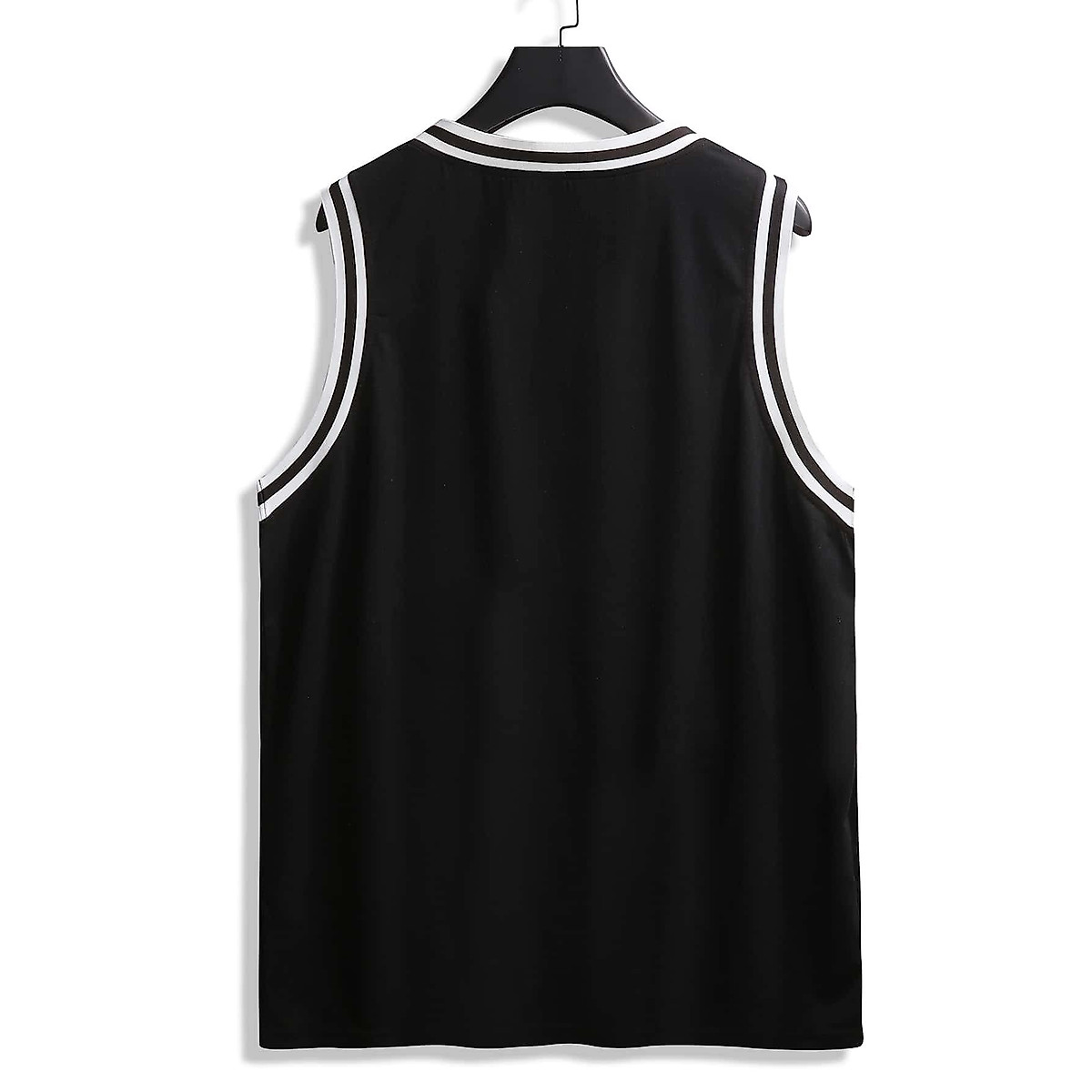 SOLY HUX Men's Letter Striped Sleeveless Round Neck Casual Summer Tank Top Shirts Black Letter L