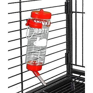 37-inch Metal Ferret Chinchilla Small Animals Hutch Rolling Cage Guinea Pig/Kitten/Rabbit Pet with 2 Front Doors for Indoor Outdoor (Black Vein, Metal Platform and Ladder)