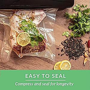 Nutri-Lock Vacuum Sealer Bags, Set of 2 11"x50' BPA-Free Rolls, Vac Seal for Sous Vide & Meal Prep, Commercial Grade Food Vac Bags