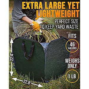 Foxelli Collapsible Trash Can - 46 Gallon Pop Up Trash Can for Camping, Yard, Garden, Lawn & Leaf Waste Bag, Foldable Camping Recycle Bin