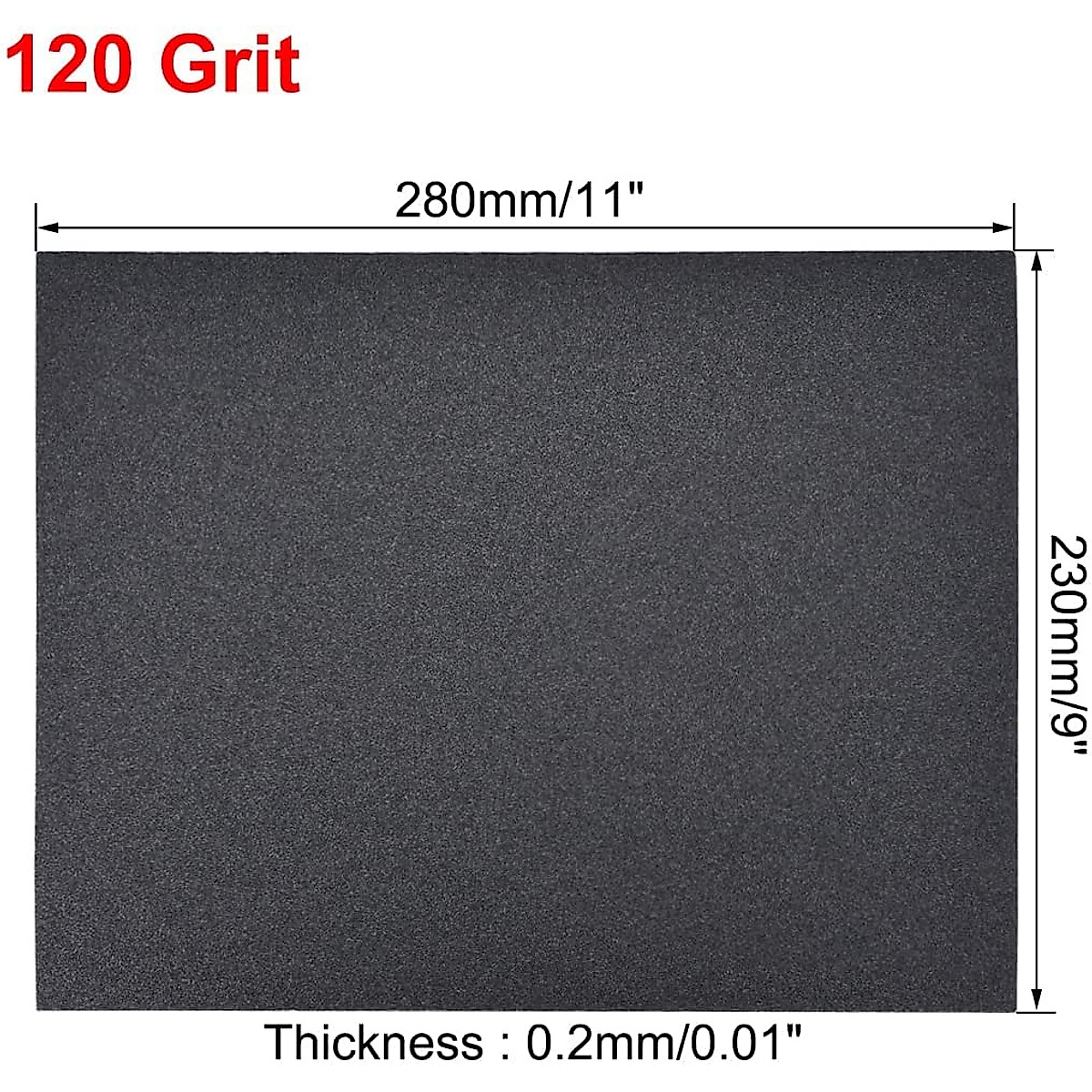 Utoolmart 120 Grits Sanding Sheets Sandpaper Wet Dry Silicon Carbide Sandpaper for Wood Furniture Metal Automotive Polishing 5pcs