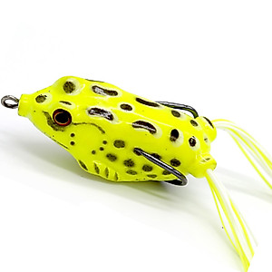 Kmucutie 5 Pcs Topwater Frog Lures Sets with Bait Box, Frog Fishing Crankbait Lures, Soft Bait for Bass Snakehead, Freshwater Soft Simulated Frog Bait (5 cm / 8 g, 5 Pieces Mix Colors A)
