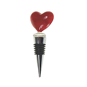 Valentine’s Day Heart Wine Stopper - Champagne/Wine Bottle Stopper, Decorative, Unique, Handmade, Eye-Catching Glass Wine Stoppers – Heart Décor, Wine Accessories Gift - Wine Corker / Sealer