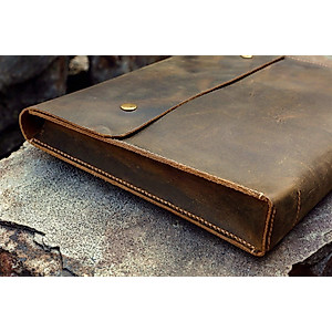 Personalized vintage leather document holder case folder,A4 / letter size leather paper file case organizer portfolio - DH05S