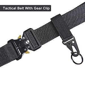 KingMoore Men's Tactical Belt Heavy Duty Webbing Belt Adjustable Military Style Nylon Belts with Metal Buckle