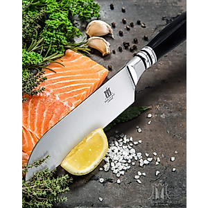 Brooklyn Knife Co. Santoku Knife - Japanese Seigaiha Series - Etched High Carbon Steel 7-Inch