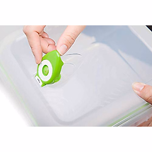 Ozeri INSTAVAC Green Earth Food Storage Container Set, BPA-Free 8-Piece Nesting Set with Vacuum Seal and Locking Lids