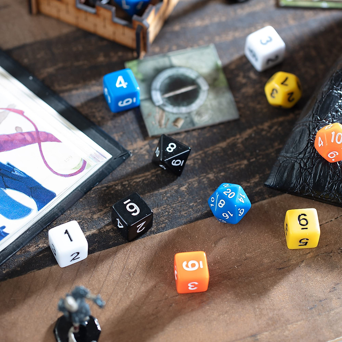 Monster Gaming 100 Dice Value Pack - 10 Multi-Colored Assorted Polyhedral Die, Compatible with Dungeons Dragons, MTG Magic, RPG DND & Board Games- Includes D4, D6, D8, D10, D12, D20