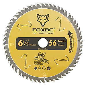 FOXBC 6-1/2" 56T Carbide-Tipped Track Saw Blade Compatible with Makita B-07353 Plunge Circular Saw, Wen CT1065, Compatible with Makita B-57342, Wen BL655 Saw Blade