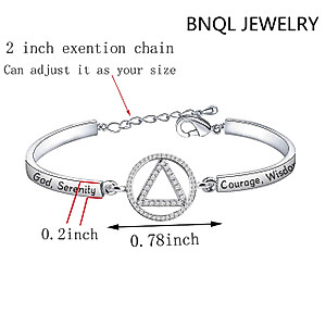 BNQL Serenity Prayer AA Recovery Bracelet Serenity Courage Wisdom Sobriety Gift