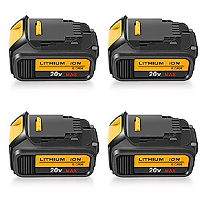 Replacement for Dewalt 20V 6.0Ah Battery Compatible with Dewalt 20V Cordless Power Tools (4Packs)