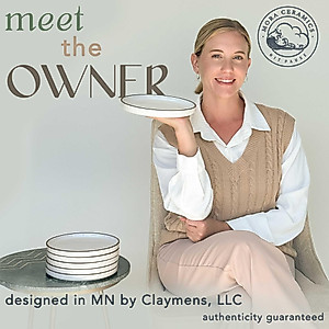 Mora Ceramic Flat Plates Set of 6-8 in - The Dessert, Salad, Appetizer, Small Lunch, etc Plate. Microwave, Oven, and Dishwasher Safe, Scratch Resistant. Kitchen Porcelain Dish - Vanilla White