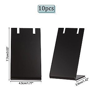 PH PandaHall 10pcs Acrylic Earring Holder Black Earring Display Stands L-shape Ear Organizer Dangling Earring Stands for Earring Necklace Jewelry Shows Retail Photography Props, 1.7x1.4x3 inch
