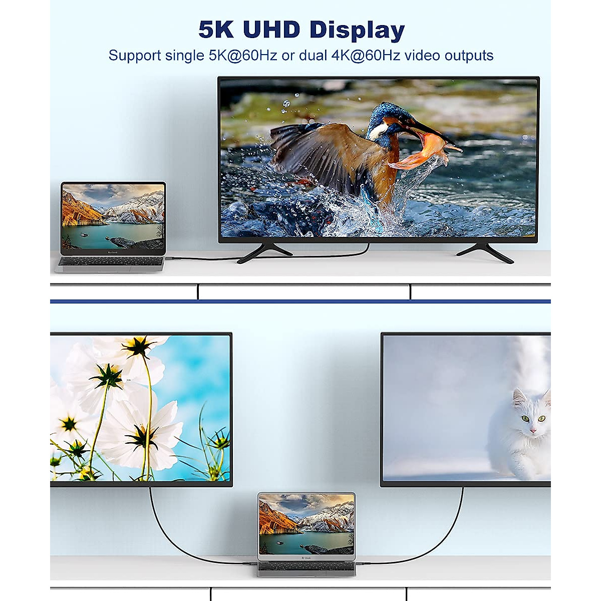 Uzanpie USB4 Cable Compatible with Thunderbolt 4/3, 40Gbps/6.6ft USB 4.0 Cable Support 100W 20V/5A Fast Charging, USB C to USB C Cable 8K@30Hz or Dual 4K@60Hz for Hub M-acbook External SSD eGpu