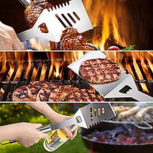Acmind Grilling Accessories BBQ Grill Tools Set, 27PCS Stainless Steel Grill Utensils Set for Outdoor Camping and Kitchen, Barbecue Grill Accessories for Men Women with Carry Bag and Meat Injector