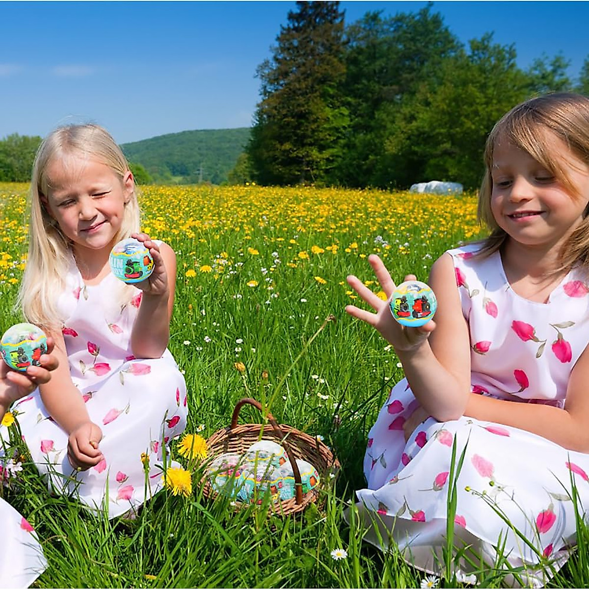 12PCS PreFilled Easter Eggs with Train Building Blocks Set for Kids Easter Basket Stuffers, Easter Basket Filler, Easter Eggs Hunt, Easter Party Favors Classroom Prize Supplies