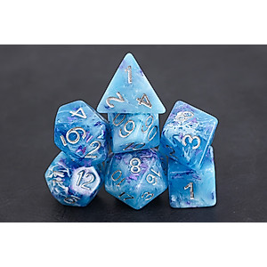 3DEGOS Blue Butterfly DND Dice Set for Dungeons and Dragons Gifts, D&D, D and D, Pathfinder, Accessories, D20, Polyhedral, Resin Dice, Metal, Dice Tray, Tower, Bag, Box