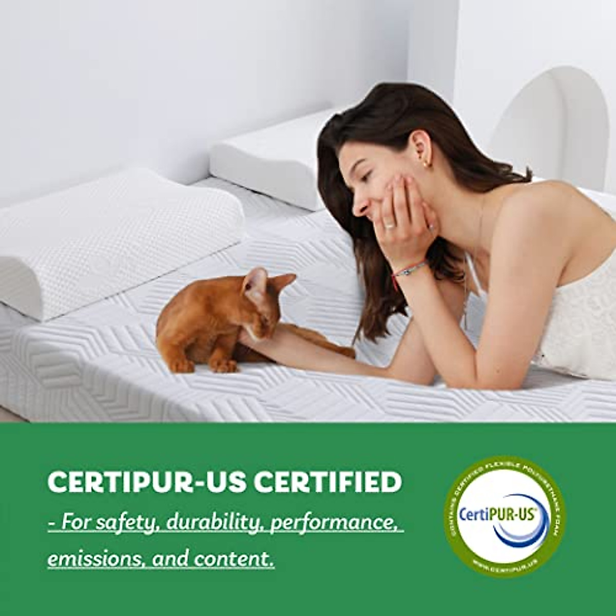 Coolsence Twin Mattress Memory Foam 8 - Inch, Cooling Gel Memory Foam Mattress in a Box, CertiPUR-US Certified, Made in USA, Medium, 38”x75”x8”, White