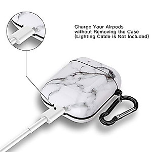 GOLINK Case for Airpods,Marble Series Protective Shockproof TPU Gel Case with Printing for Airpods 1st/2nd Charging Case(White Marble)