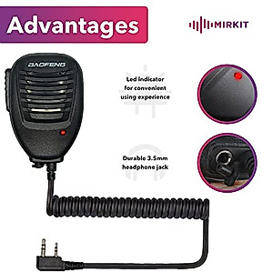 Original Baofeng Mic for Ham Radio Most Wanted Among Baofeng UV-5R Accessories. Shoulder Speaker Compatible with Baofeng bf-f8hp UV-5R UV-5R Plus UV-82 UV-82hp ​can be Used as Police Radio Mic
