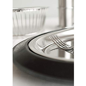 Service Ideas RT10BLC Round Thermo Plate, 10" Plate, Sizzler Fajita Platter, Stainless