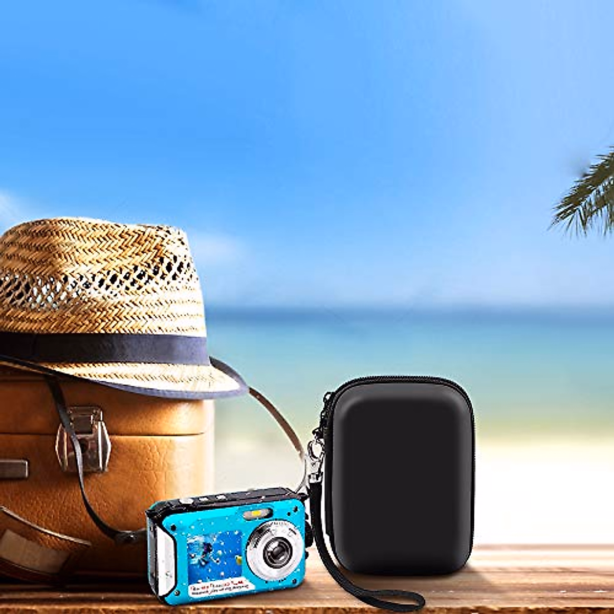 Digital Camera Case Compatible with YISENCE/ for AbergBest 21 Mega Pixels 2.7" LCD Rechargeable HD/ for Canon PowerShot ELPH 180 190/ for Sony DSCW800 DSCW830 Digital Camera with SD Card and Cable