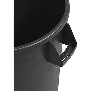 SPARTA Bronco Waste Container Trash Container, Round Trash Bin for Disposal, 32 Gallons, Black, (Pack of 4)