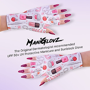 ManiGlovz - Original UPF 50+ UV Light Protective Nail Gloves | Gel Manicure & Anti UV Fingerless Gloves for Women | Driving Sun Protection
