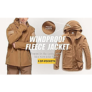 MAGCOMSEN Men's Winter Coats Fleece Jacket for Men with Hood Warm Jacket Winter Jackets for Men Polar Fleece Jacket Mens Jacket