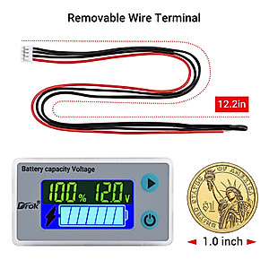 DROK DC Battery Multimeter 10-100V, 0-90V Charge-Discharge, 6.5-100V Bundle