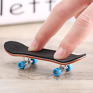 BISOZER Mini Finger Skateboard – Wooden Finger Board Ultimate Sport Training Props in Light Brown with Ball Bearings -1 Pack (Random Color Bearing Wheels)