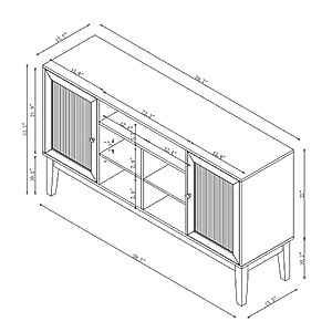 Mixcept Wood 60” Sideboard Buffet Table Storage Cabinet Console Table with 2 Doors and Adjustable Shelves, Cupboard Kitchen Sideboard for Kitchen Dining Room, Espresso