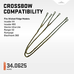 TenPoint Wicked Ridge Replacement Cables for Invader X4, Invader 400, Warrior Ultra Lite, Ranger X2, Rampage & Blackhawk 360 Crossbow Models (HCA-75017)