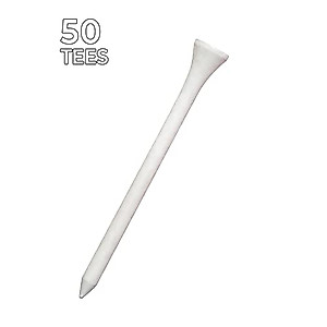 PRIDE GOLF TEE unisex adult 50 Count Bag Golf Tees, White, 2.125 US