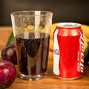 AOYITE 18-ounce Plastic Tumblers Water Juice Cups Dishwasher Safe BPA-free Clear Set of 6 Premium Quality Drinking Glasses