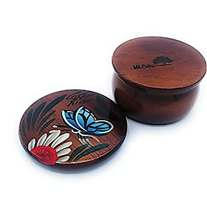 Kal Crafts - Wooden Jewelry Box - Handpainted Decor - Set of 1 Authentic Costarican Rainforest Jewelry Box - Artisanal - Storage Case for Earrings, Necklace and Rings (Butterfly)