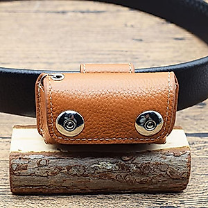 MoreChioce Men's Car Key Case, Leather Key Fob Holder with Magnetic Closure, Universal Key Chain, Coffee Brown