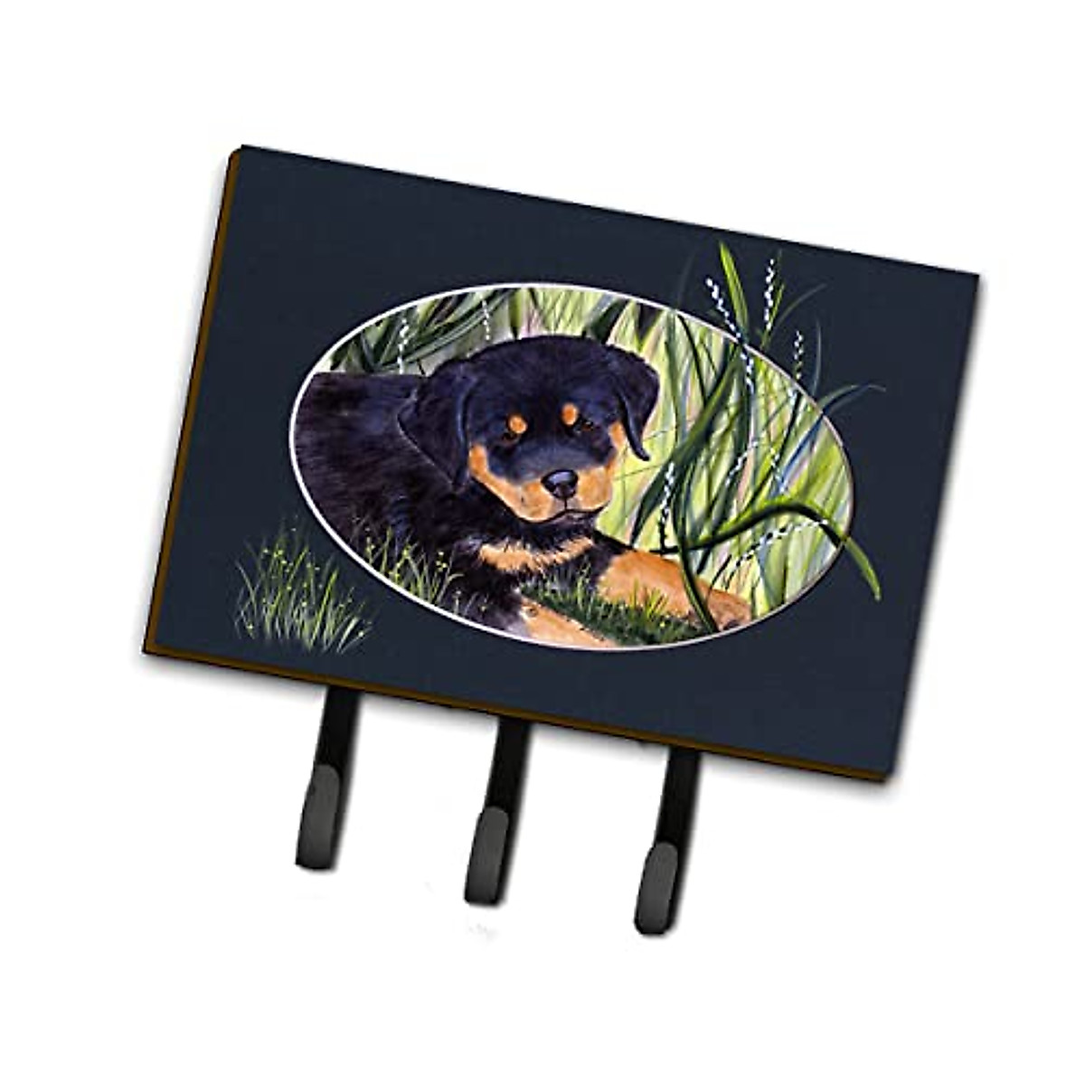 Caroline's Treasures SS8053TH68 Rottweiler Leash or Key Holder, Wall Hooks, Key Hooks Holder, Coat Rack Wall Mount, Coat Hooks, Hooks for Hanging Keys, Towels, Aprons, Leashes,