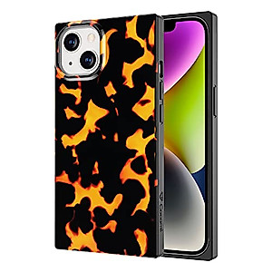 Cocomii Square iPhone 13 Case - Slim, Glossy, Black & Amber, Classic Tortoiseshell, Anti-Scratch, Shockproof - Compatible with iPhone 13 (Tortoise)