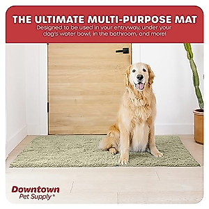 My Doggy Place Microfiber Dog Mat for Muddy Paws, 60" x 36" Oatmeal - Non-Slip, Absorbent and Quick-Drying Dog Paw Cleaning Mat, Washer and Dryer Safe - X-Large/Runner