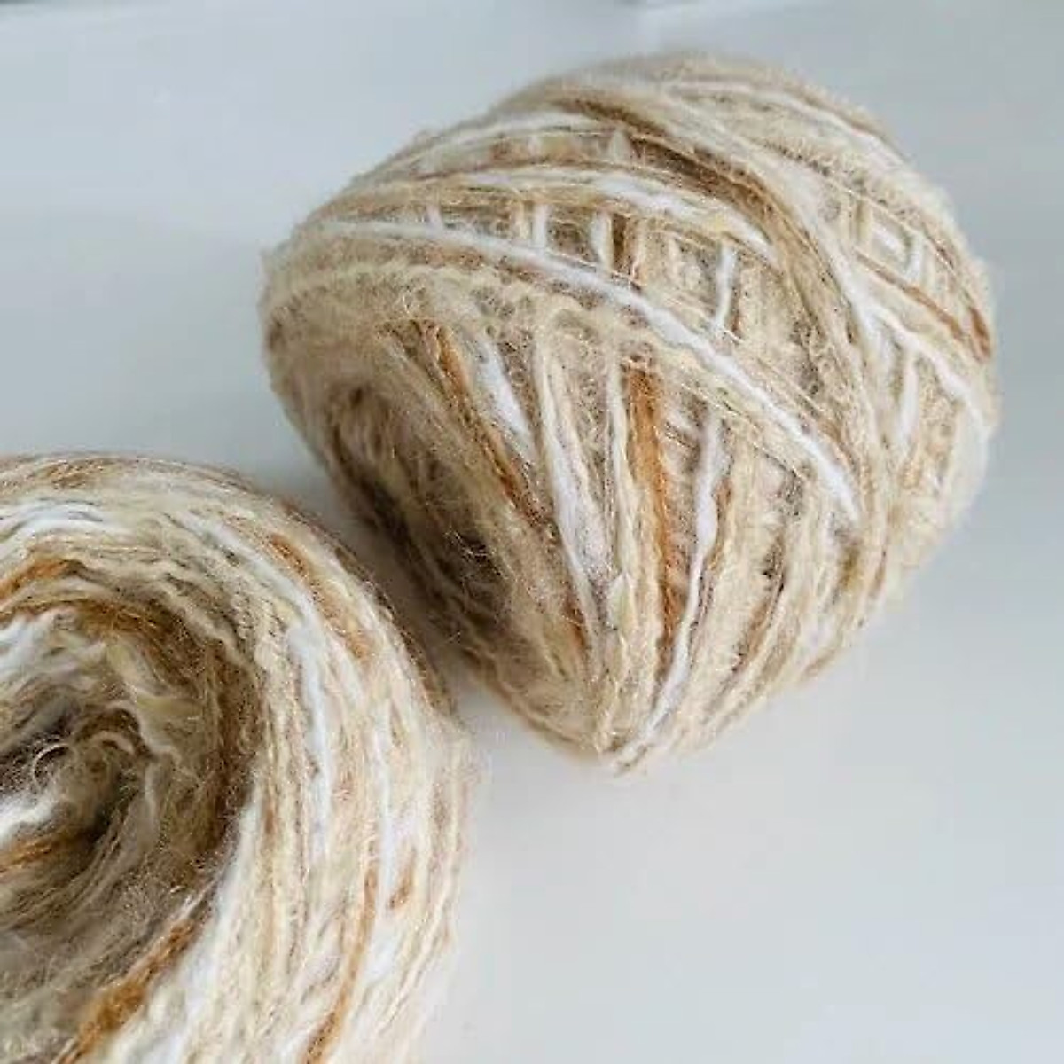 2PCS Oatmeal Milk Hand Mixed Yarn Fine Quality Flat Hand Knitting Crochet Colorful Blended Yarn Cotton Thread for Scarf (Color : B 2pcs)
