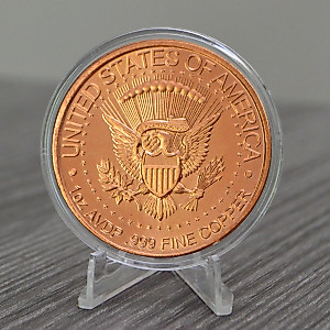 Donald J. Trump MAGA Hat Commemorative 1 oz Pure .999 Copper Round Challenge Coin in Capsule