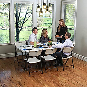 Lifetime Commercial Folding Chair, 20.1" D x 18.5" W x 33.2" H, Plastic, Almond