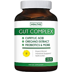 Candida Support (120 Capsules) - Caprylic Acid, Oregano Oil & Probiotics Help Maintain Already Normal Levels of Yeast and Candida - Vegetarian, Non-GMO Intestinal Supplement - Gut Cleanse (No Pills)