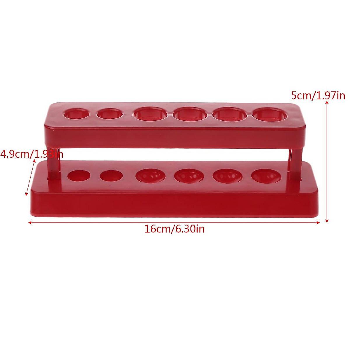 Plastic Test Tube Rack,1pc Test Tube Holder 6 Holes Laboratory Test Tube Rack Holder Red Stand Burette Stand Shelf for Test Tubes
