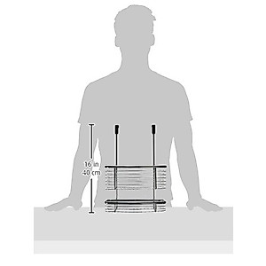iDesign Axis Over the Cabinet 2-Tier Kitchen Storage Basket Organizer for Aluminum Foil, Sandwich Bags, Cleaning Supplies, Garbage Bags, Bath Supplies, Chrome