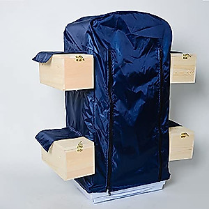 UCATQ Bird Cage Covers, Dark Blue Color Large Birdcage Cover, Warm Windproof Waterproof Shell Shield for Square or Long Cage Crate