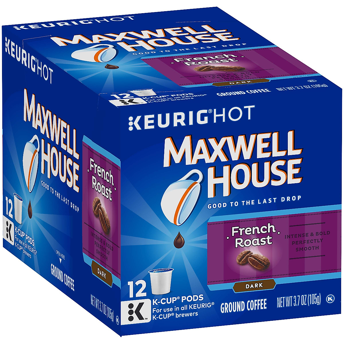 Maxwell House French Roast Coffee K-Cup Pods, 12 count (Pack of 1)