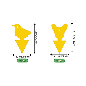 XNFUD 24 Pcs Sticky Traps for Fruit Fly,Whitefly,Fungus Gnat,Mosquito and Bug,Yellow Sticky Insect Catcher Traps for Indoor/Outdoor,Insert/Hang,Extremely Sticky Fly Trap,Non-Toxic,Odorless,2 Shapes…